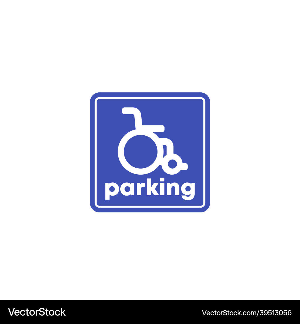 Handicapped parking sign on white Royalty Free Vector Image