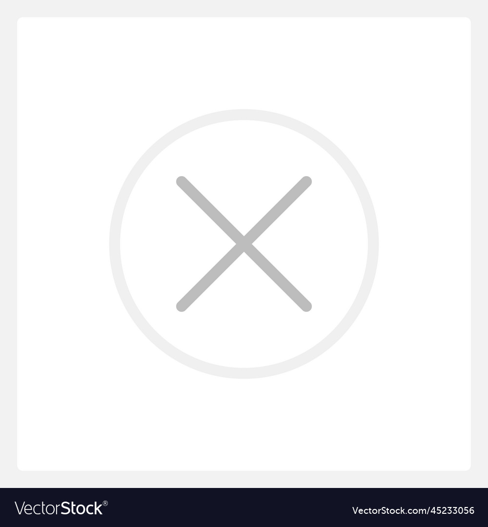 Hover reject button ui element template Royalty Free Vector