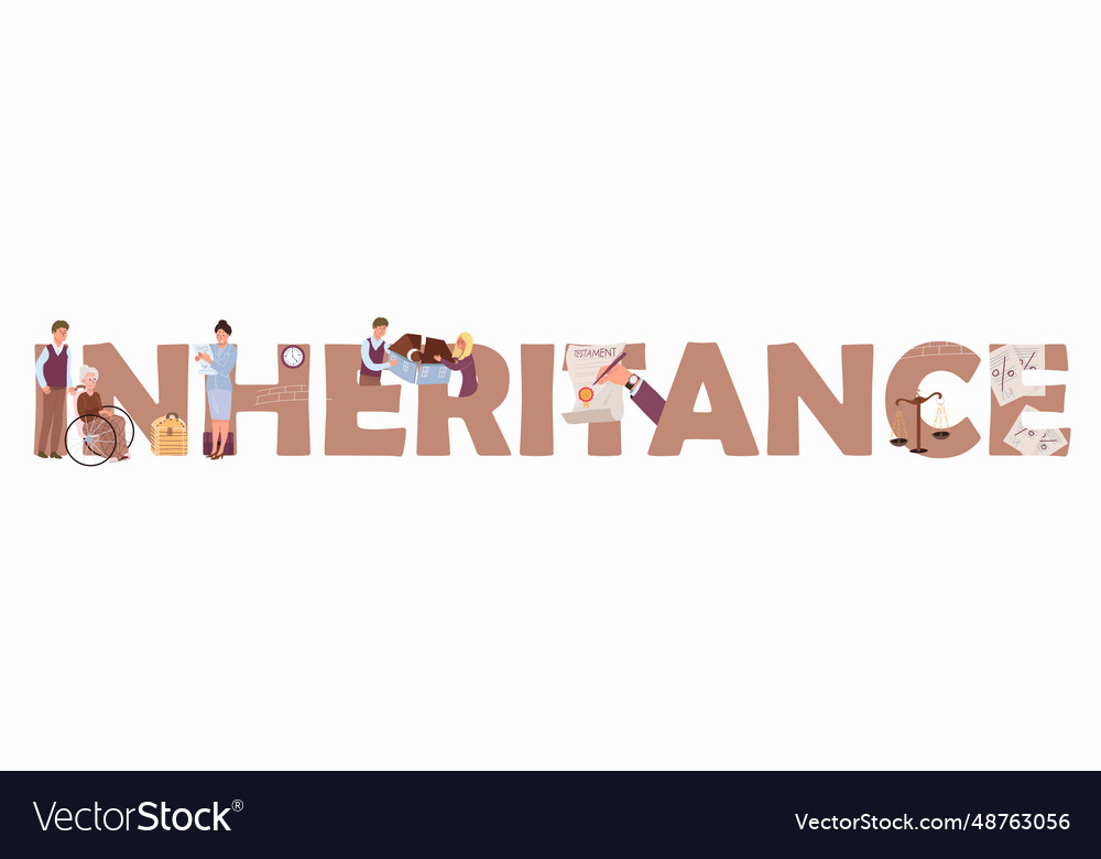 Inheritance flat text Royalty Free Vector Image
