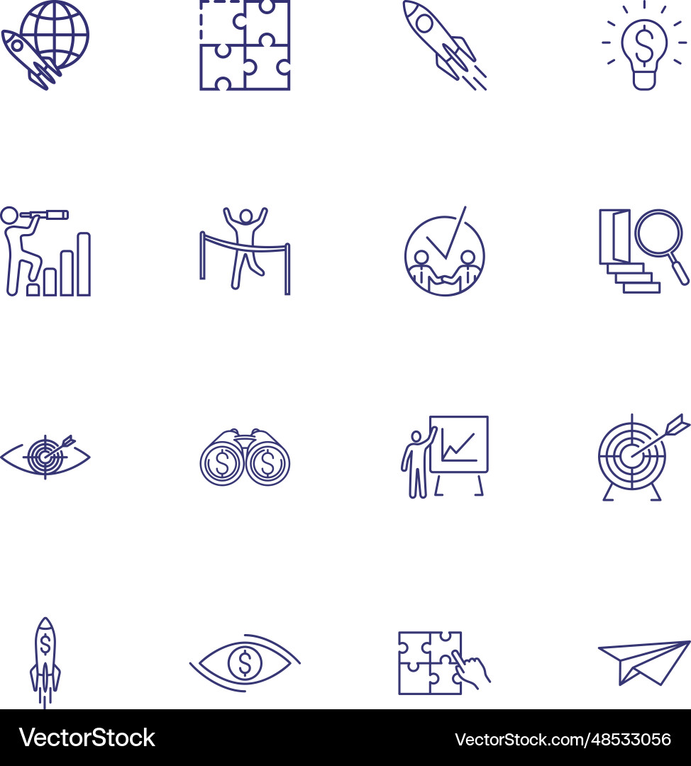 Leadership line icon set Royalty Free Vector Image