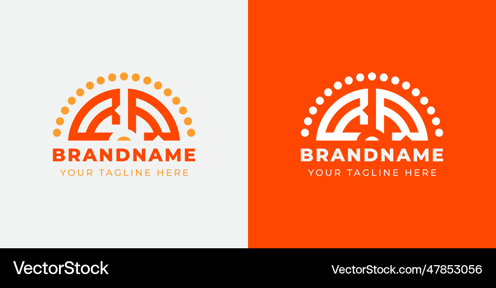 Letter rr sunrise logo set suitable for any Vector Image