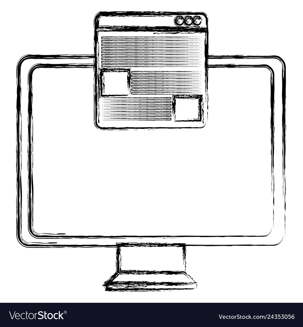 Monitor computer with template webpage Royalty Free Vector