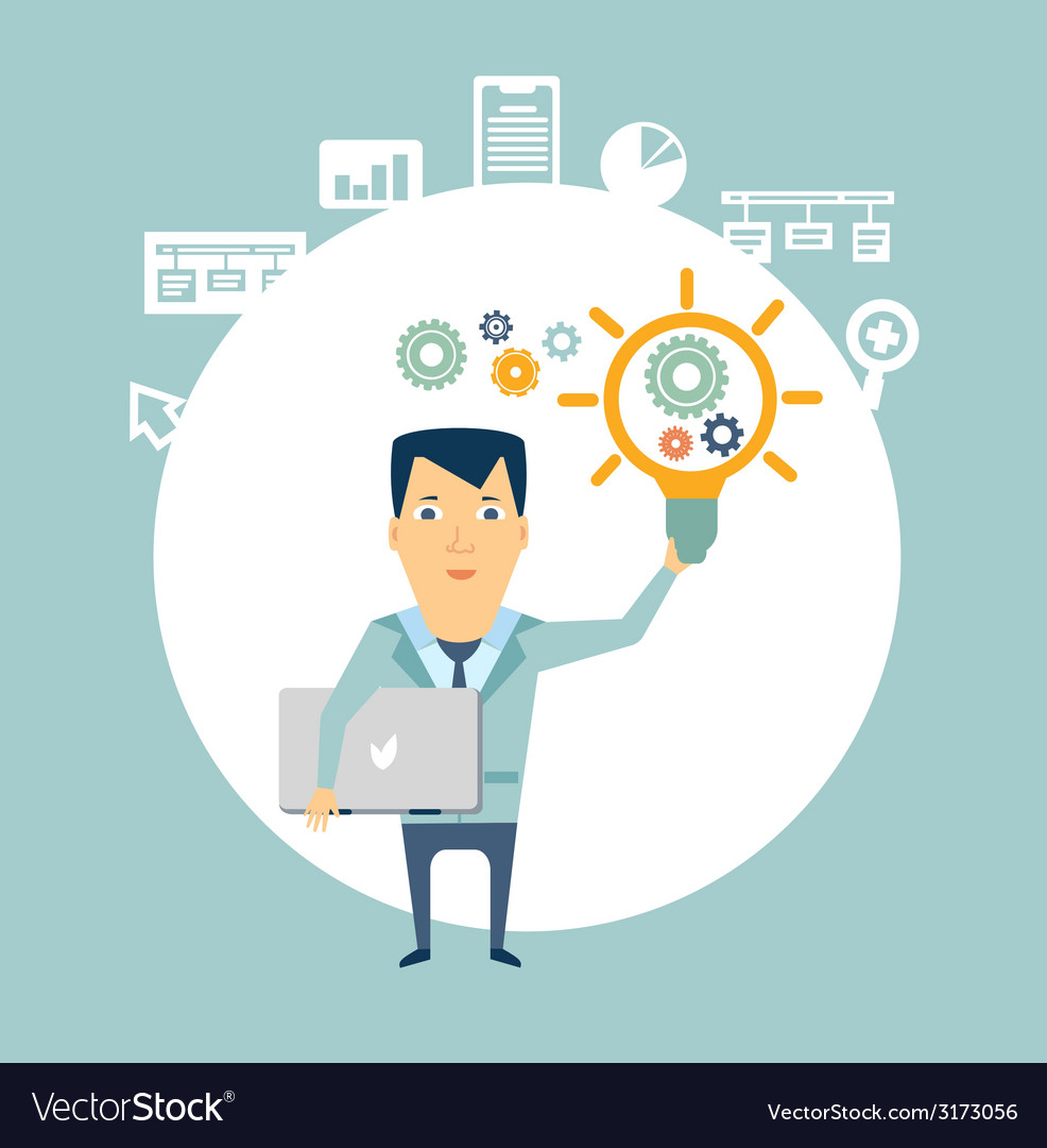 Programmer has an idea Royalty Free Vector Image