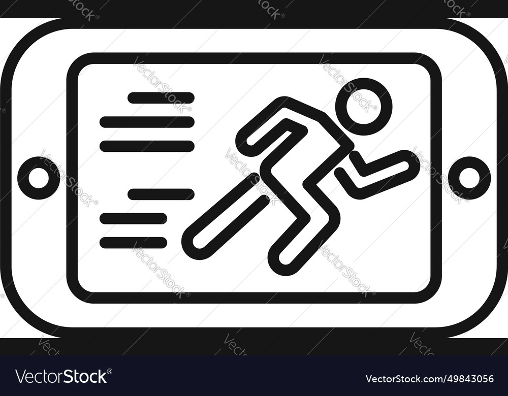Runner App Icon Outline Application Organ Vector Image