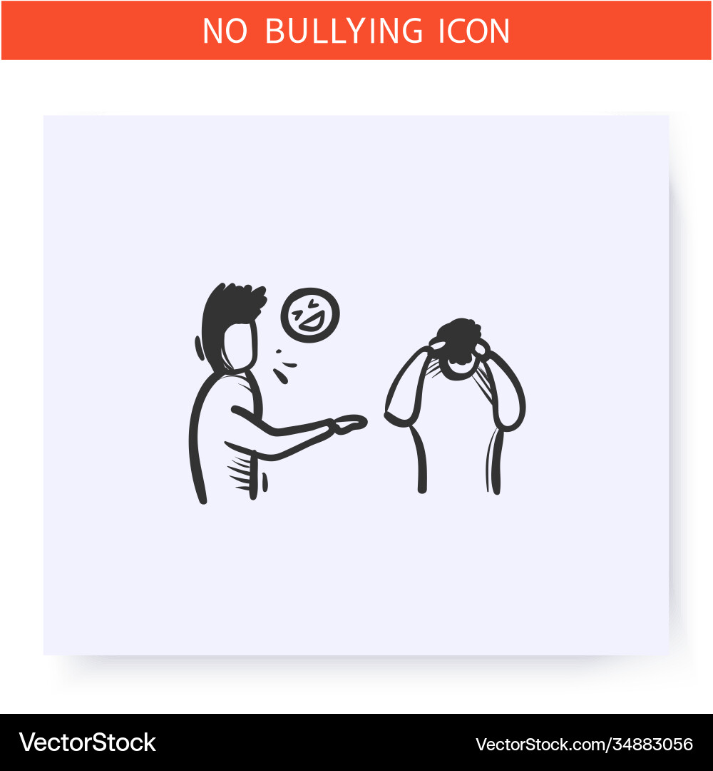 Taunting icon outline sketch drawing Royalty Free Vector