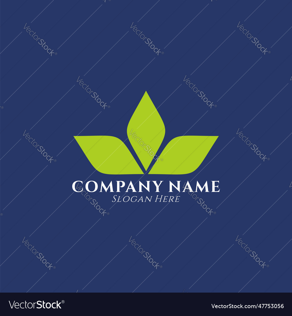 Three leaf logo design concept Royalty Free Vector Image