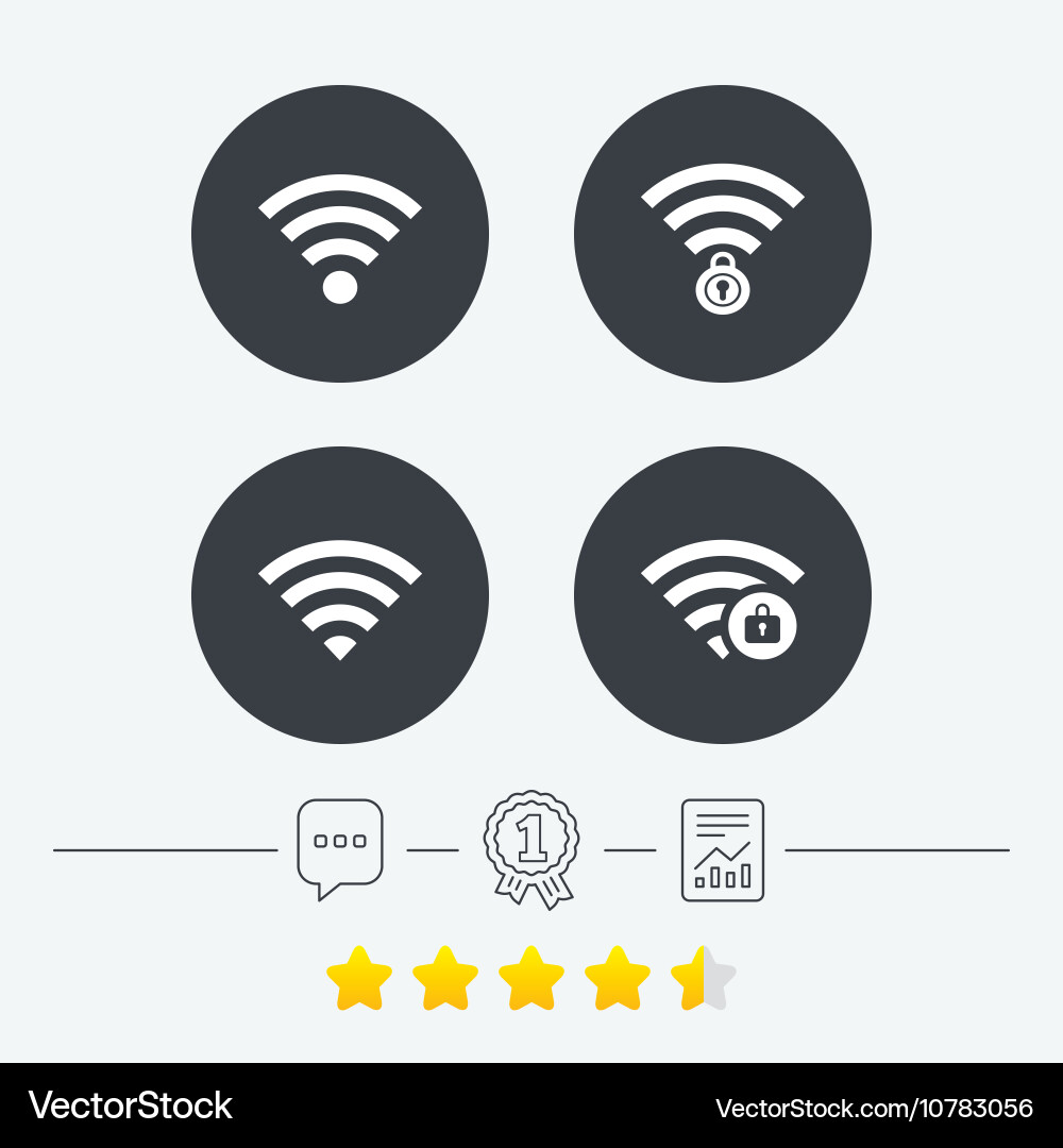 Wifi wireless network icons wi-fi zone locked Vector Image