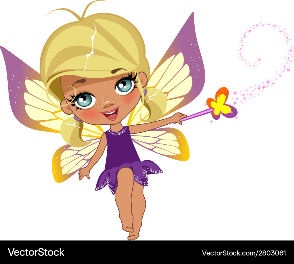 A beautiful fairy isolated on white background Vector Image