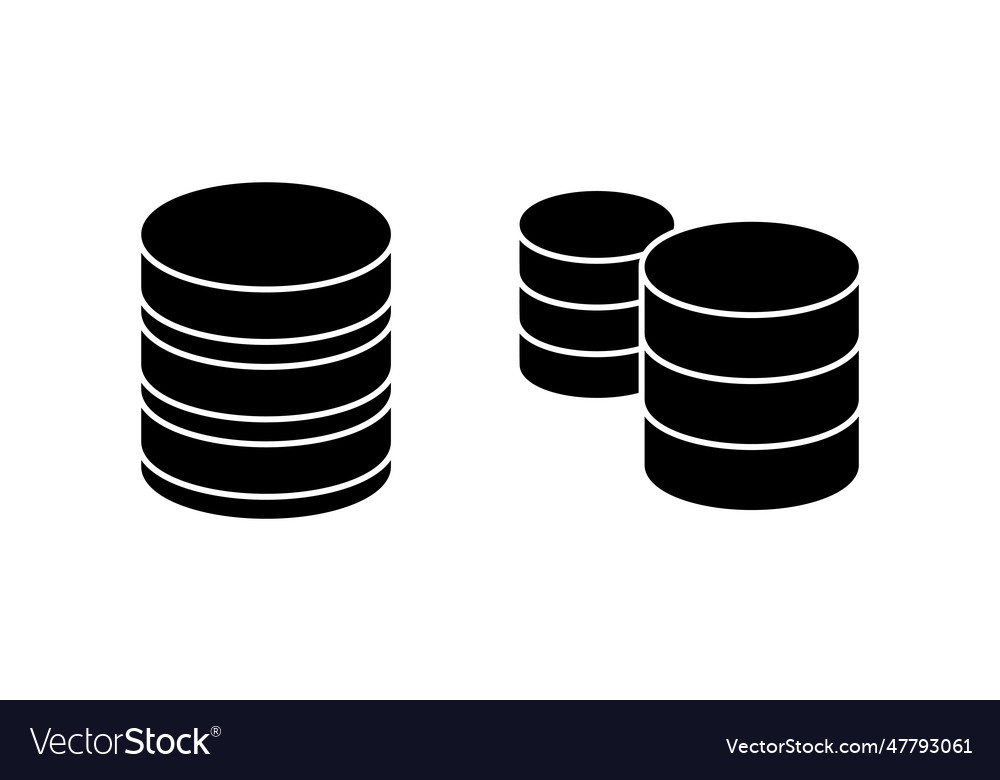 Database icon server icon storage Royalty Free Vector Image