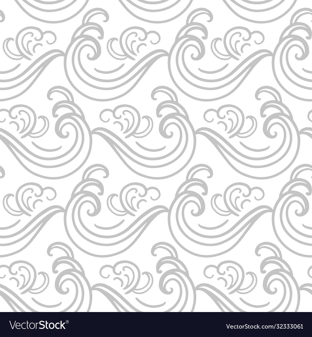 Ocean waves seamless pattern Royalty Free Vector Image