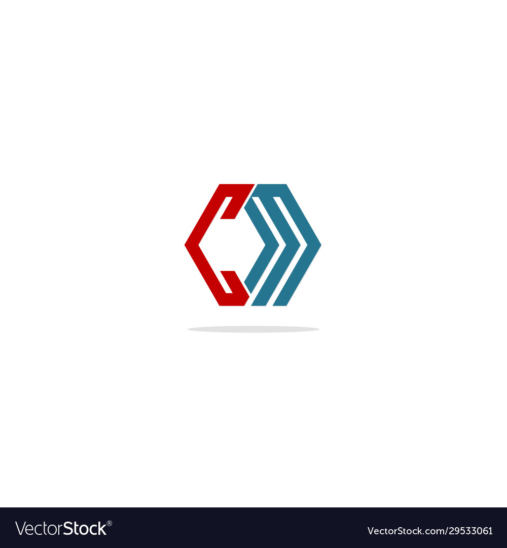Polygon line c initial logo Royalty Free Vector Image
