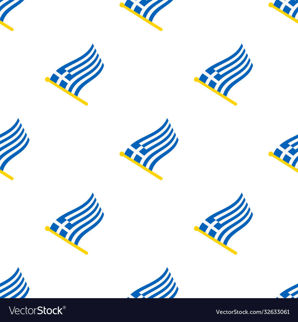 Seamless pattern with flags greece Royalty Free Vector Image