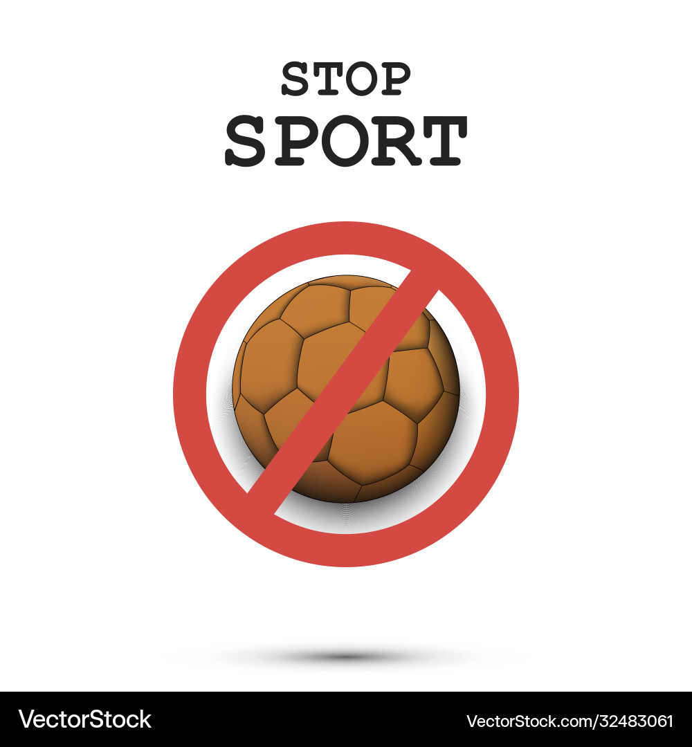 Sign stop and handball ball Royalty Free Vector Image