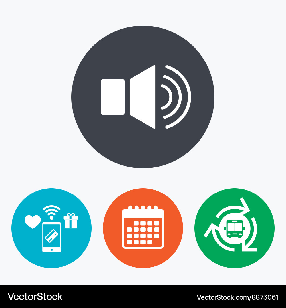 Speaker volume sign icon sound symbol Royalty Free Vector