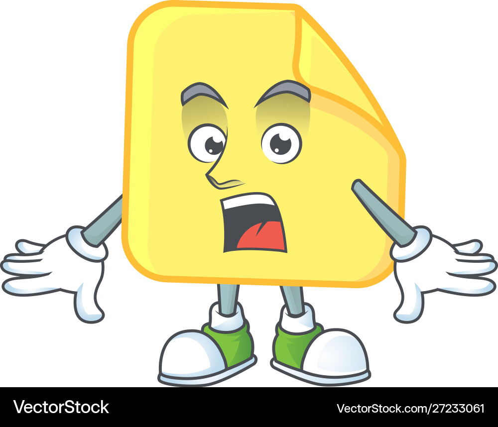Surprised rounded sticker paper cartoon character Vector Image