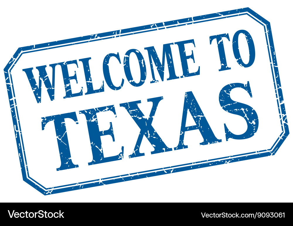 Texas - welcome blue vintage isolated label Vector Image