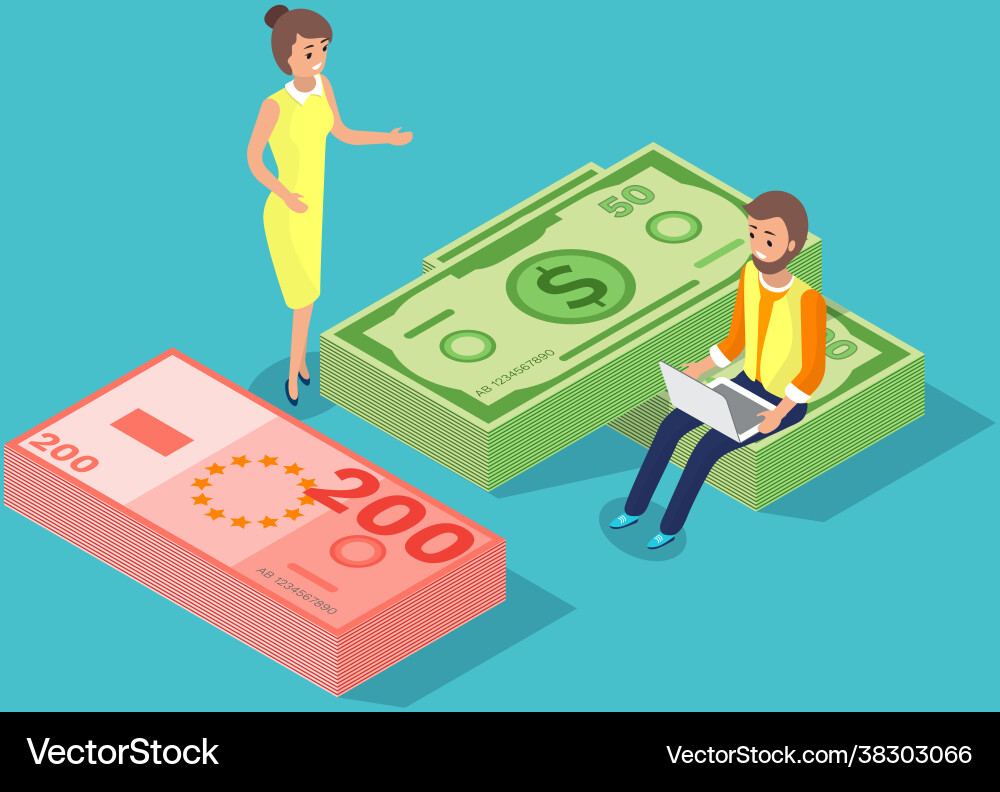 Banking company employees during work colleagues Vector Image