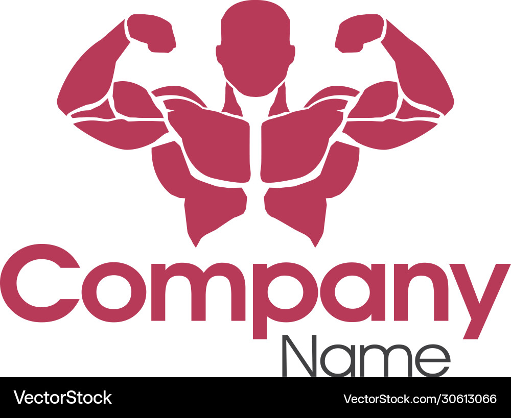 Bodybuilding gym logo design Royalty Free Vector Image