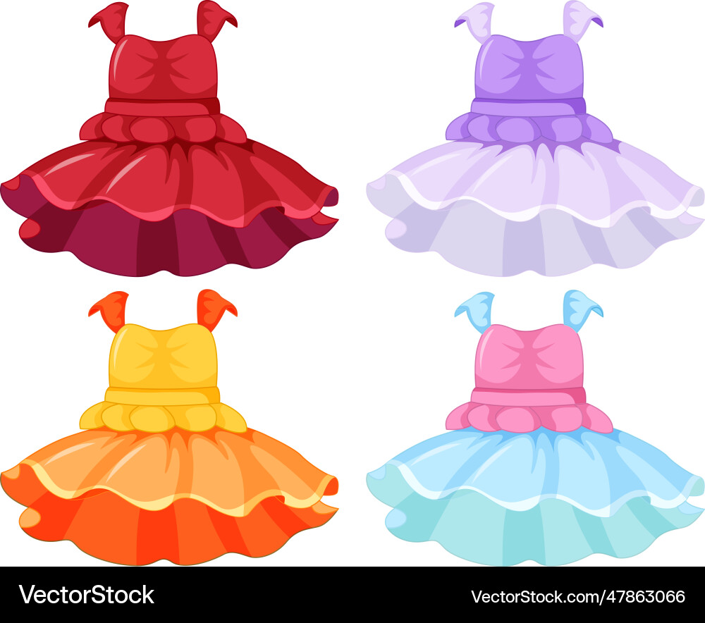 Collection of cute dresses Royalty Free Vector Image