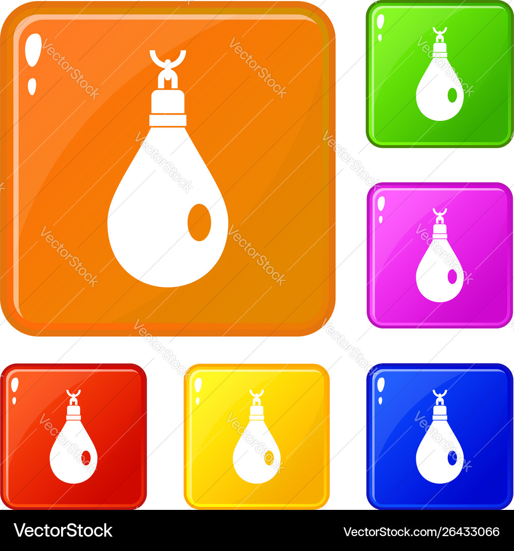 Crystal pendant icons set color Royalty Free Vector Image