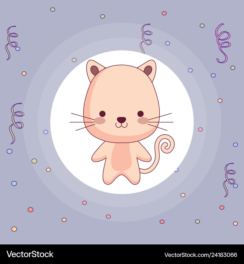 Cute and little cat character Royalty Free Vector Image