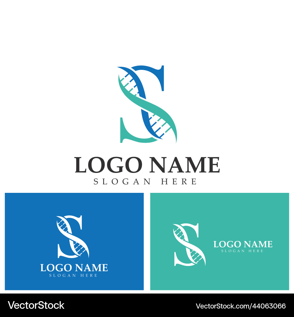 Dna letter s logo design template genetics Vector Image