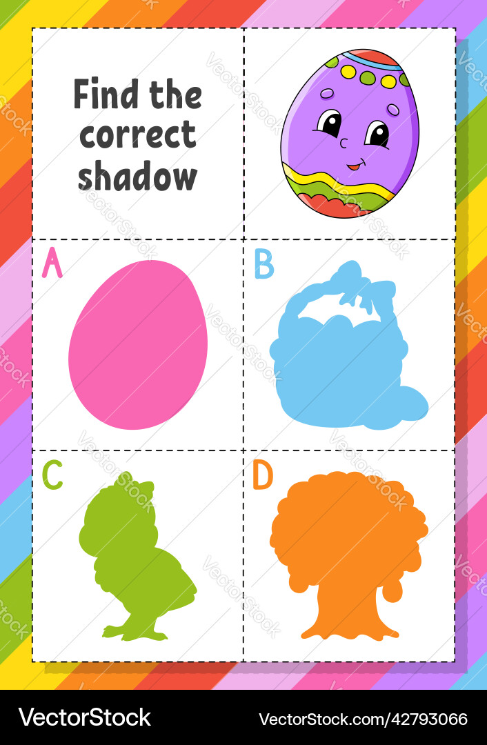 Find the correct shadow easter theme education Vector Image