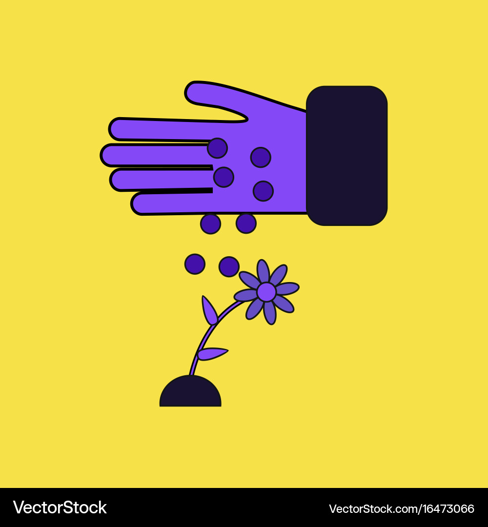 Flat icon design collection care for flower Vector Image