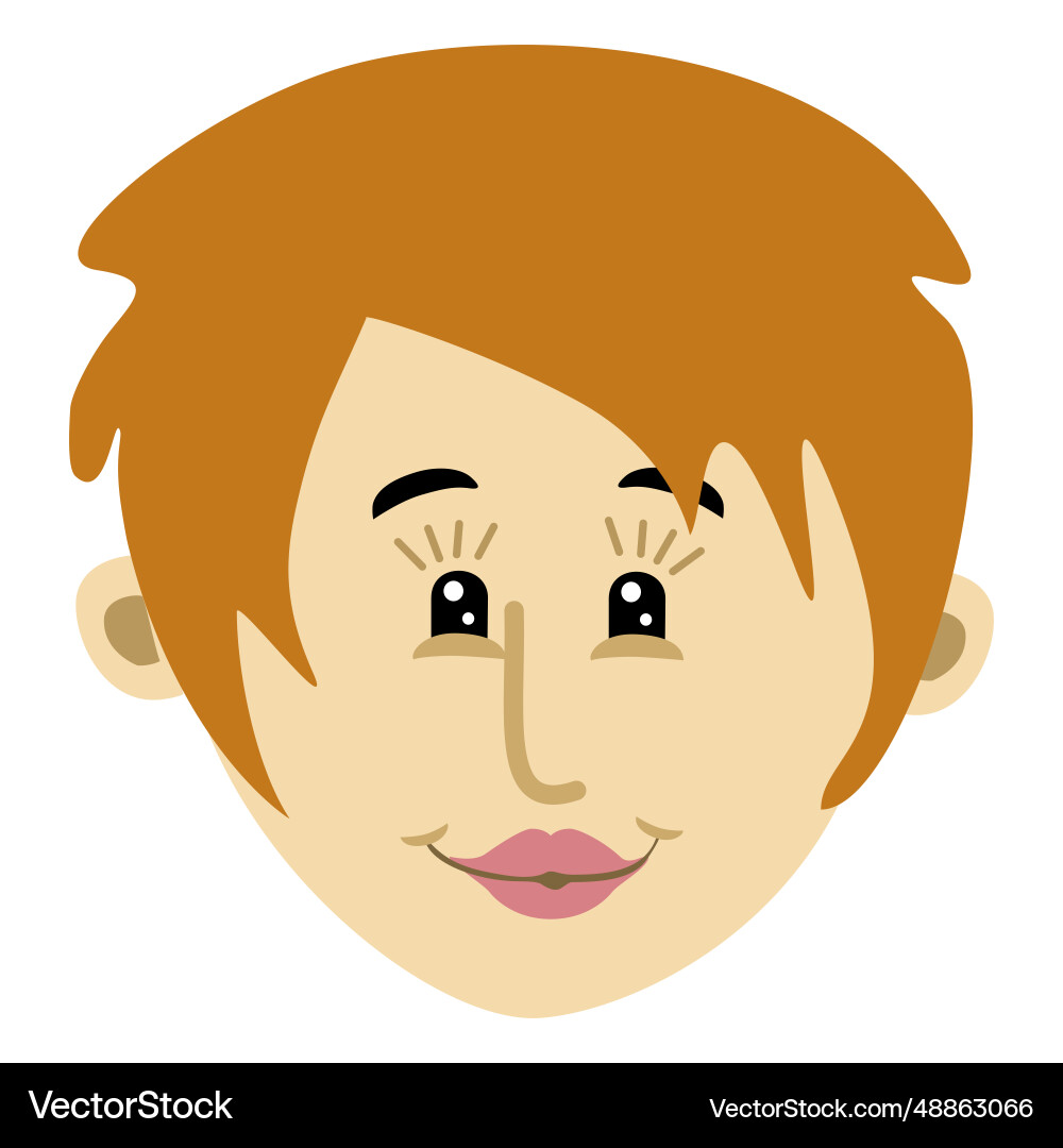 Girl cartoon head character Royalty Free Vector Image