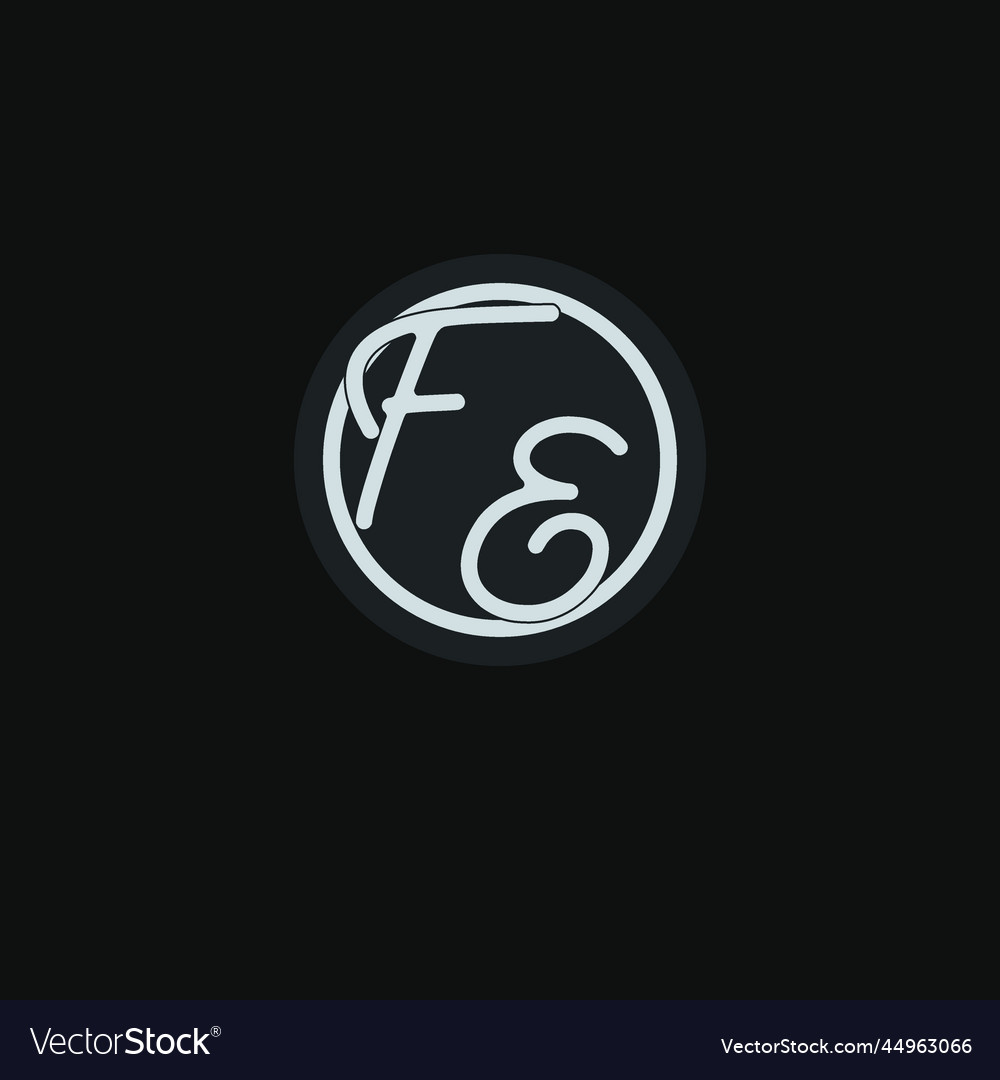 Initials fe logo monogram with simple circle line Vector Image