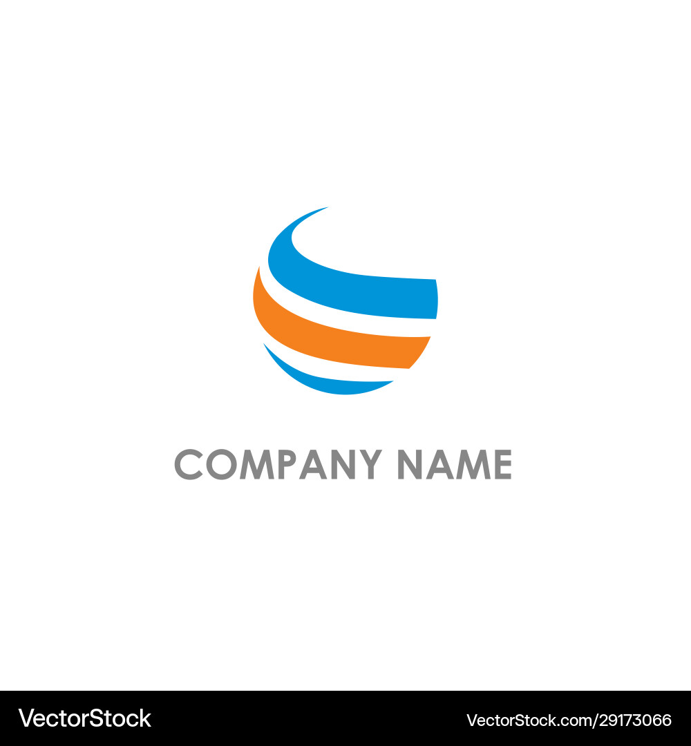 Round sphere curve company logo Royalty Free Vector Image