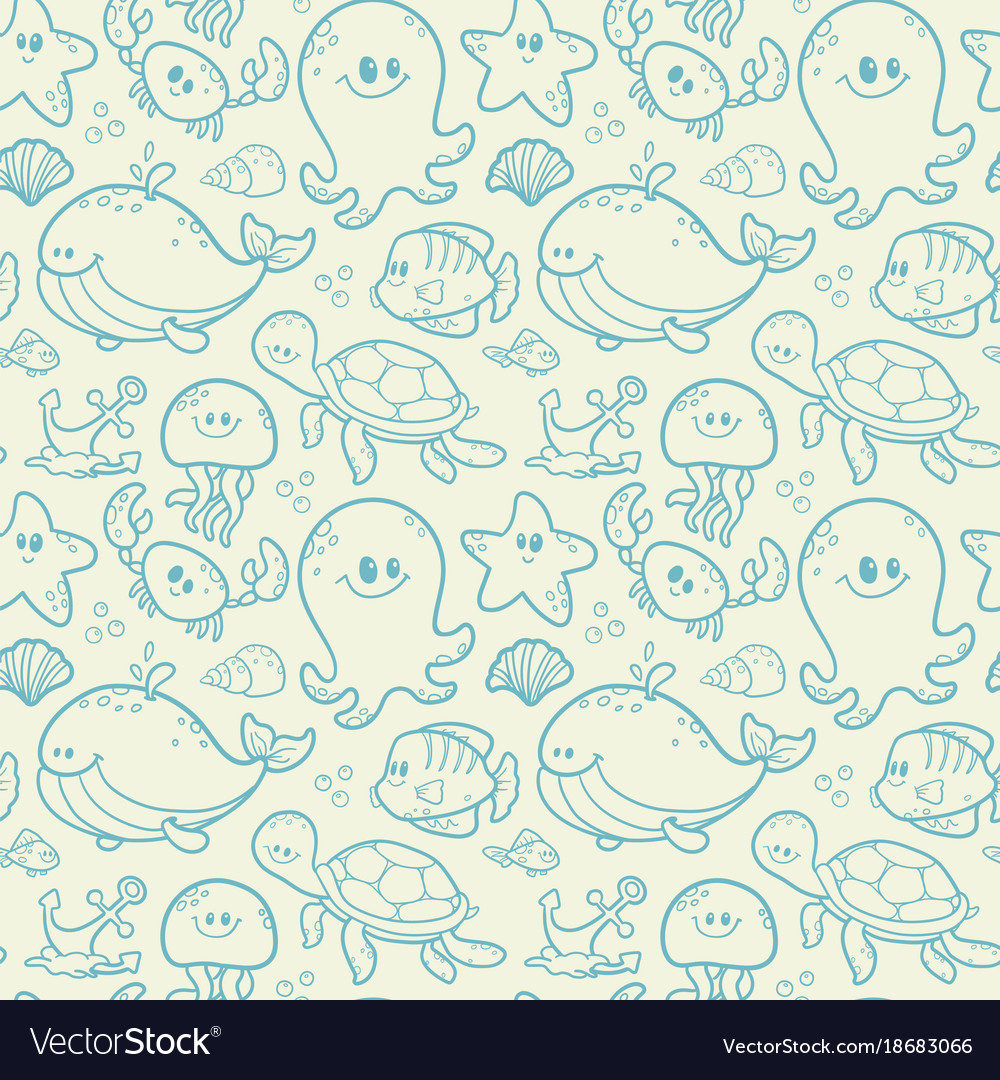 Sea pattern Royalty Free Vector Image - VectorStock