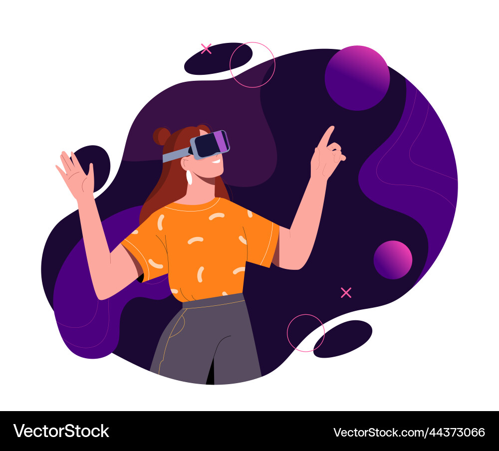 Woman in metaverse Royalty Free Vector Image - VectorStock