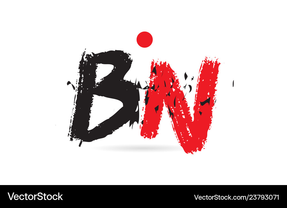 Alphabet letter combination bn b n with grunge Vector Image