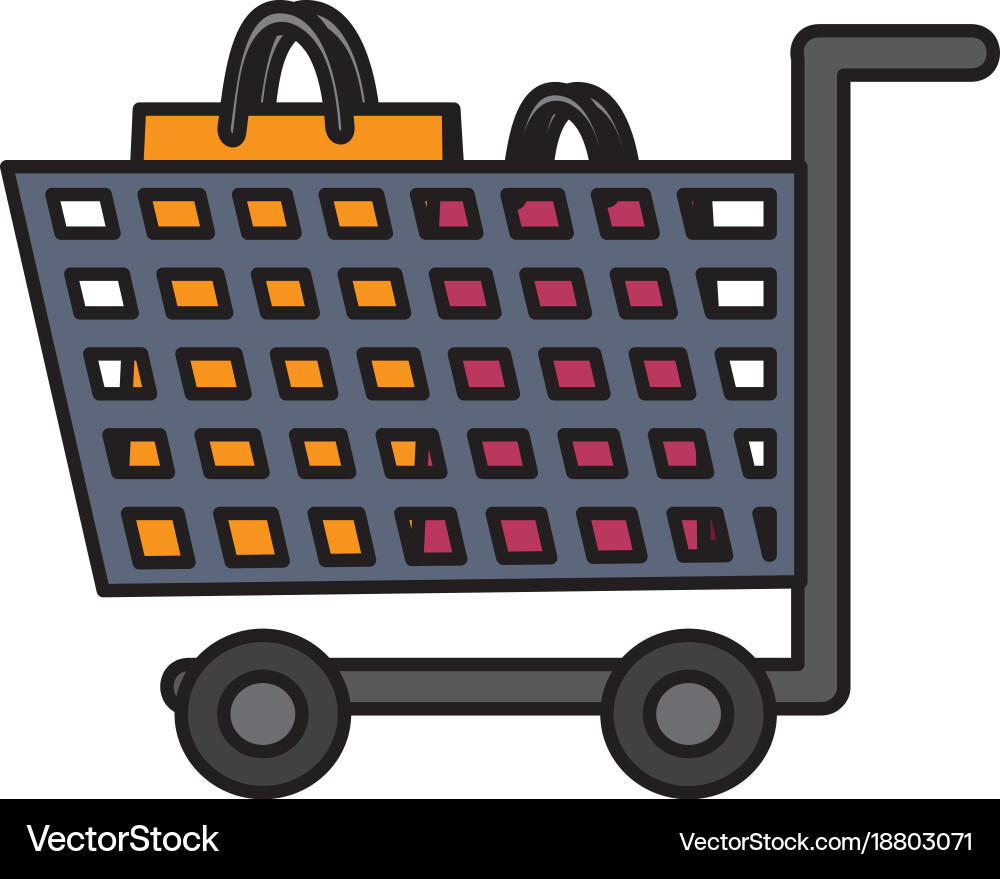 Bags inside shopping cart design Royalty Free Vector Image