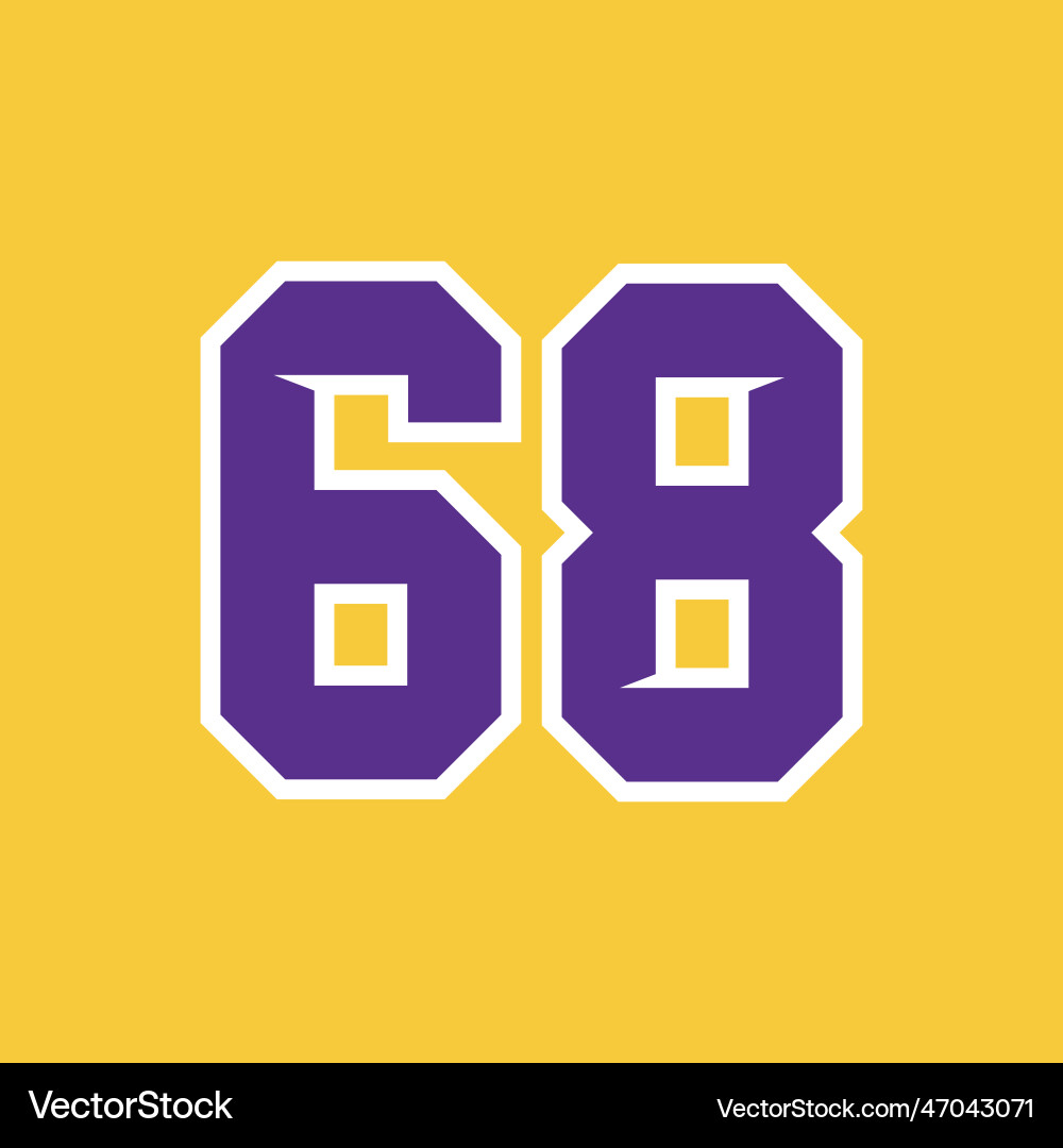 Basketball sport number template 68 Royalty Free Vector