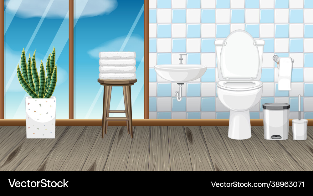 Bathroom interior design with furniture Royalty Free Vector
