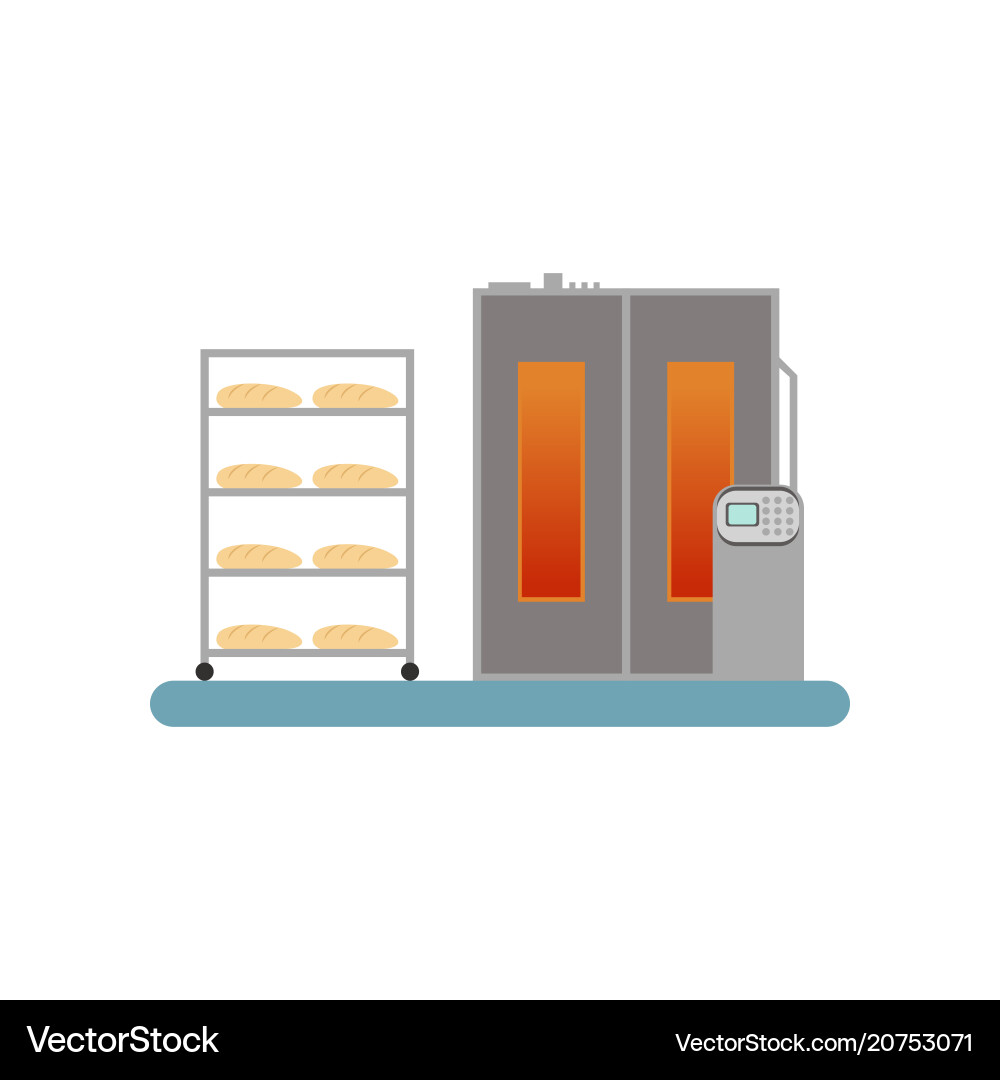 Bread baking in the oven stage of bread Royalty Free Vector