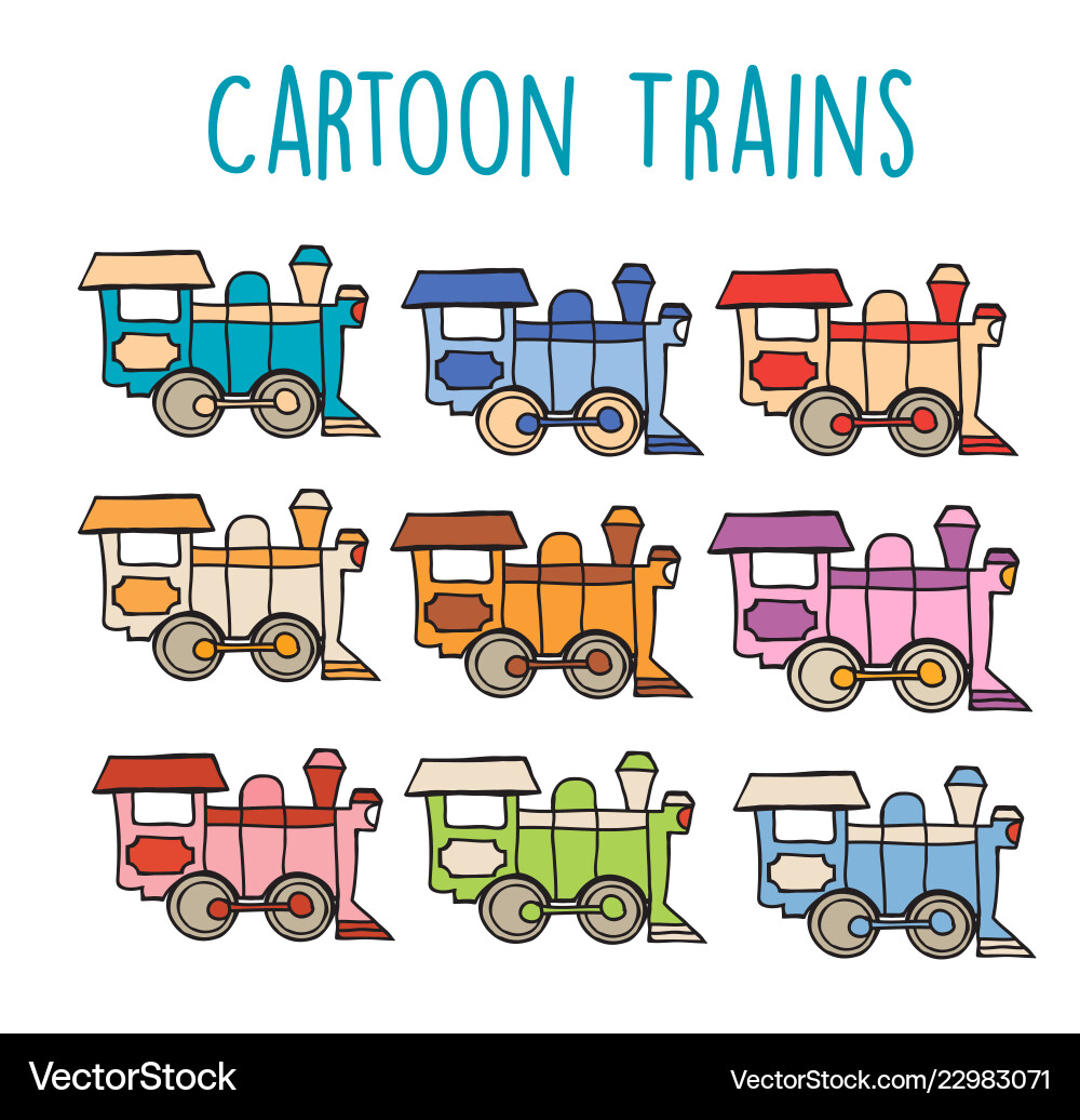 Cartoon locomotive retro Royalty Free Vector Image