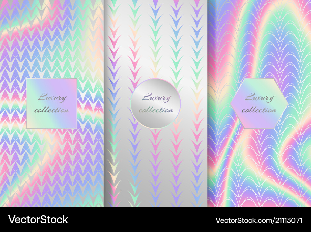 Collection of holographic backgrounds Royalty Free Vector