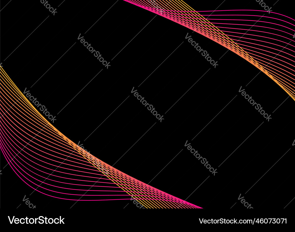 Colorful streamline abstract a3 poster black Vector Image