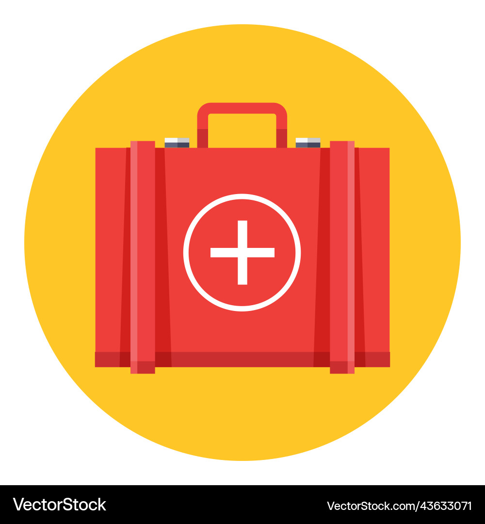 First aid kit medical icon in circle Royalty Free Vector