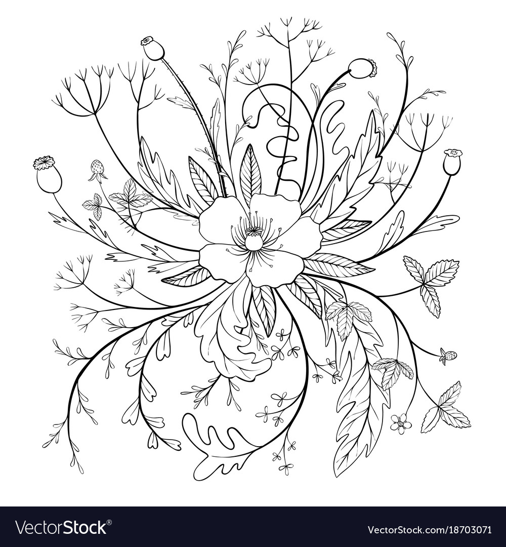 Floral composition Royalty Free Vector Image - VectorStock