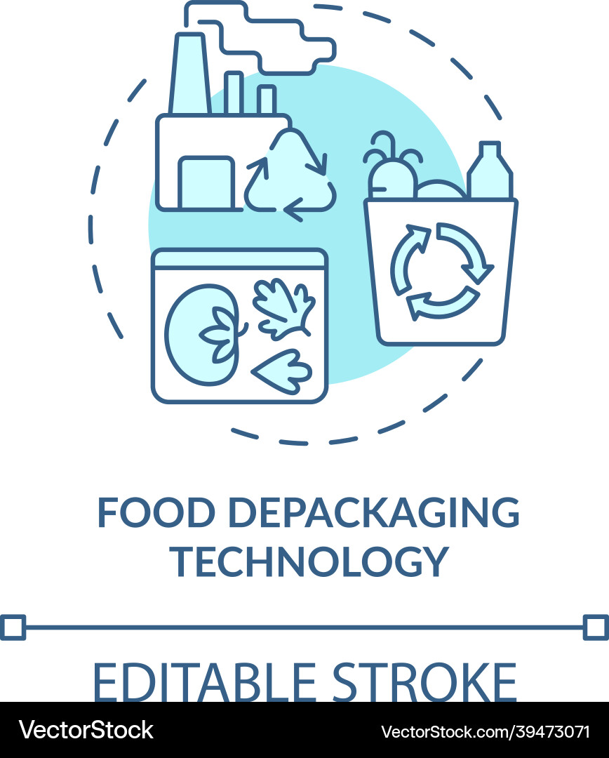 Food depackaging innovation concept icon Vector Image
