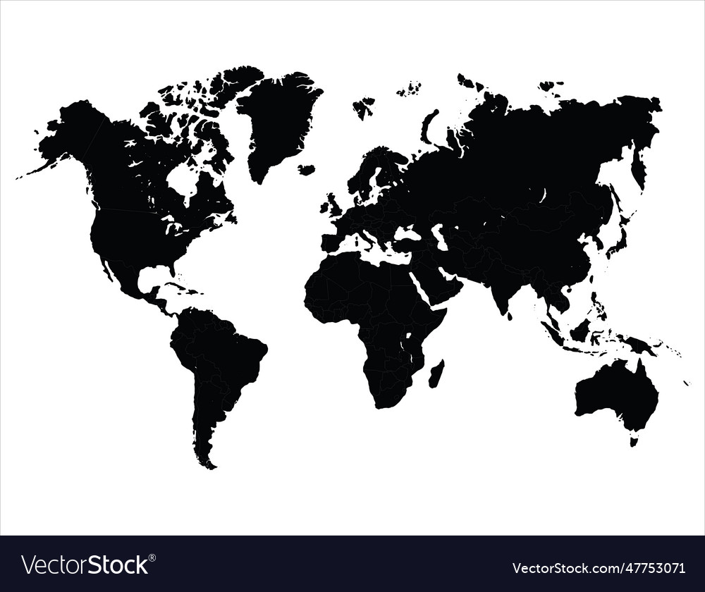 Layered world map Royalty Free Vector Image - VectorStock