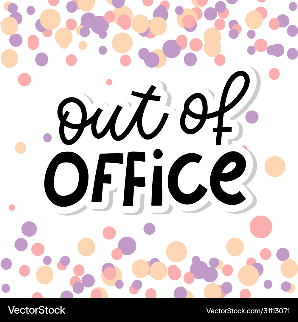 Lettering outside office black letters white Vector Image