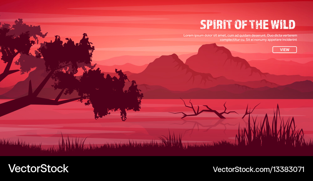 Mountains and forest wild nature landscape Vector Image
