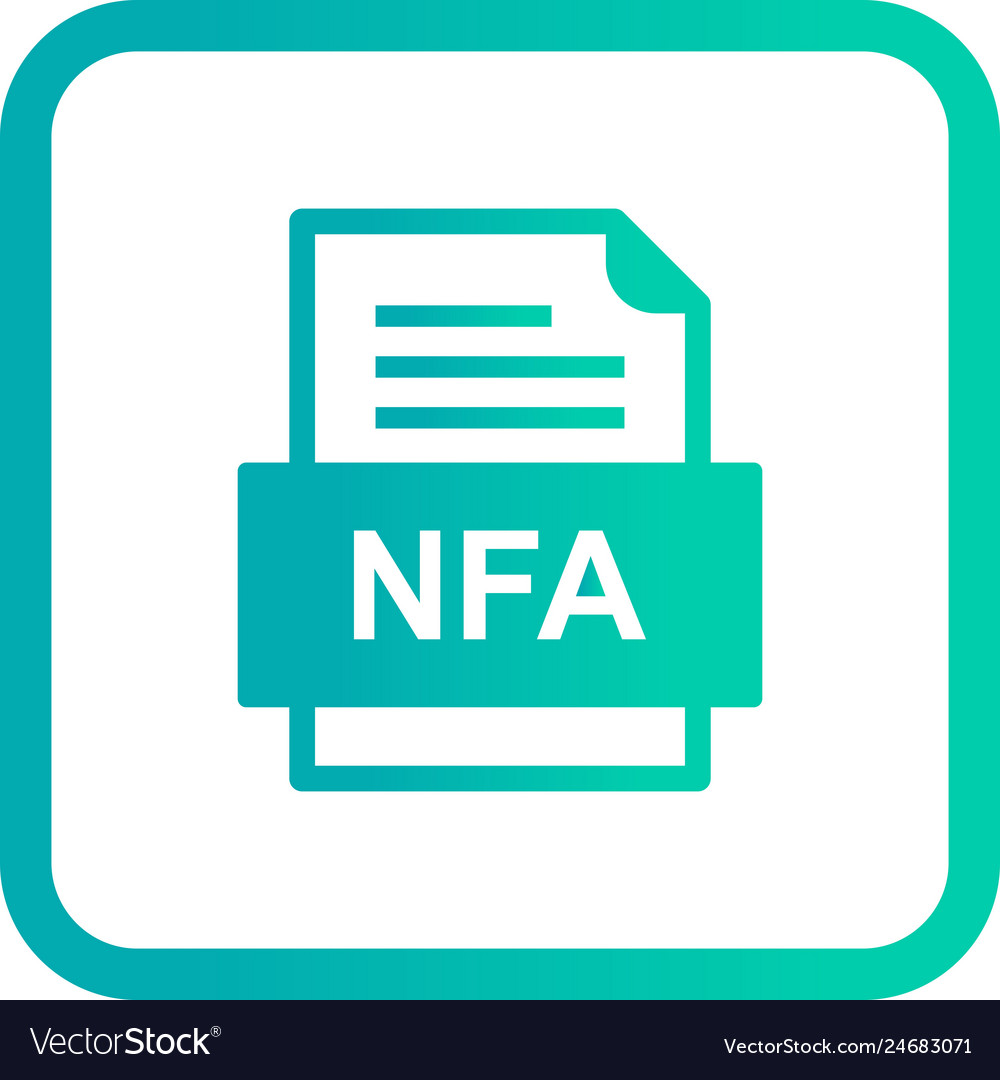 Nfa file document icon Royalty Free Vector Image
