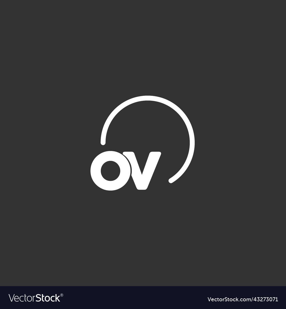Ov initial logo with rounded circle Royalty Free Vector