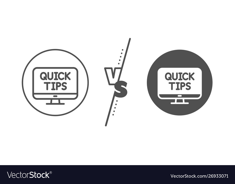 Quick tips line icon helpful tricks sign Vector Image Quick tips line icon helpful tricks sign Vector Image
